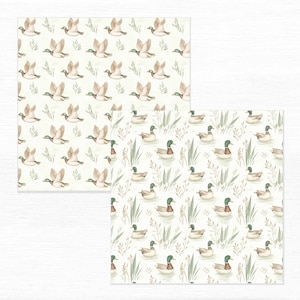 Mallard Duck Seamless Pattern, Watercolor Duck Digital Paper ...