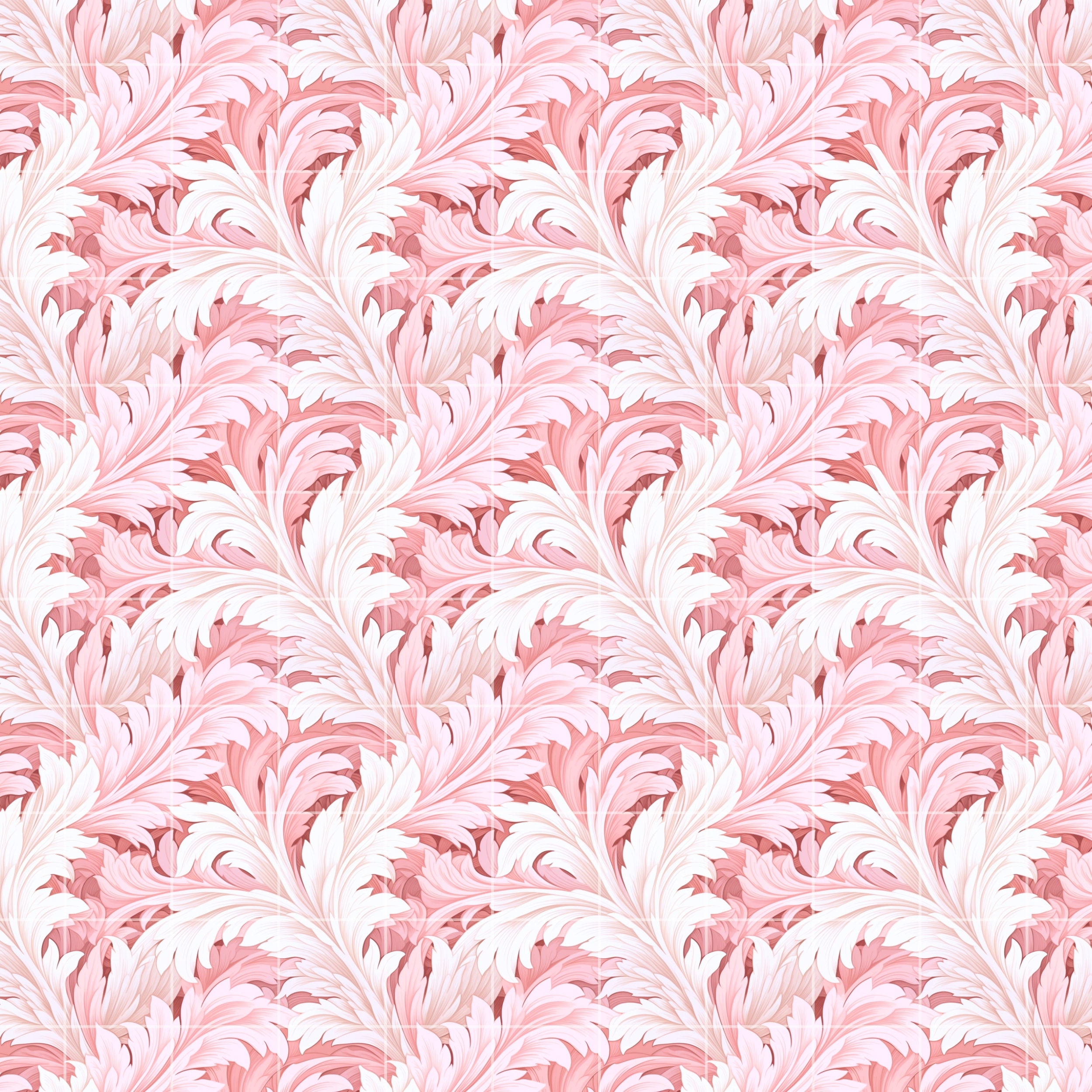 William Morris Inspired, Chinoiserie Style Pastel Pink Seamless ...