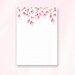 Printable Stationery Letter Writing Paper, Watercolour Florals, Lined ...