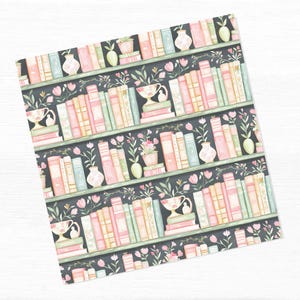Bookish Seamless Pattern, Bookshelf Library Background, Repeating ...