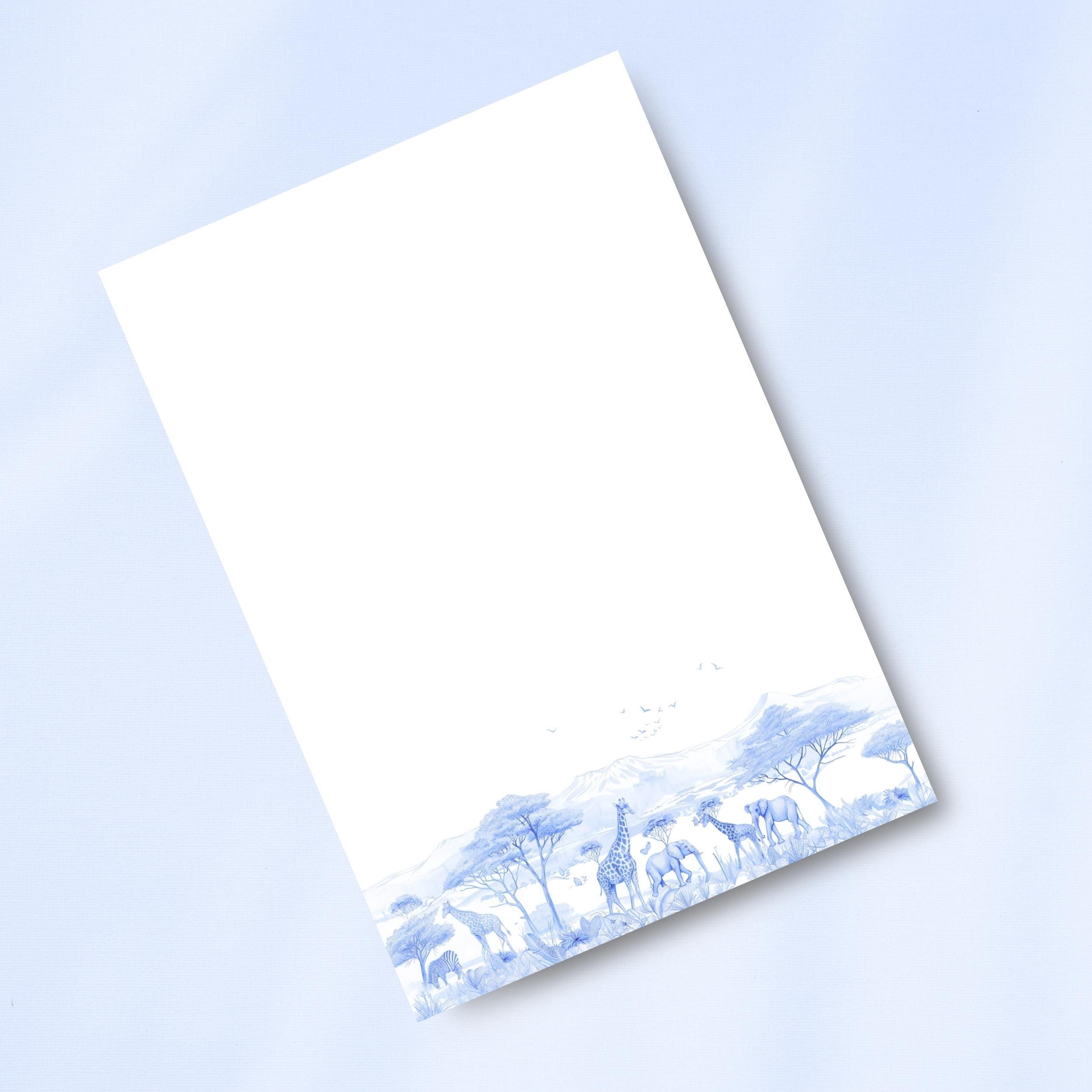 Self Gift Printable Stationery Letter Writing Paper, African Safari ...