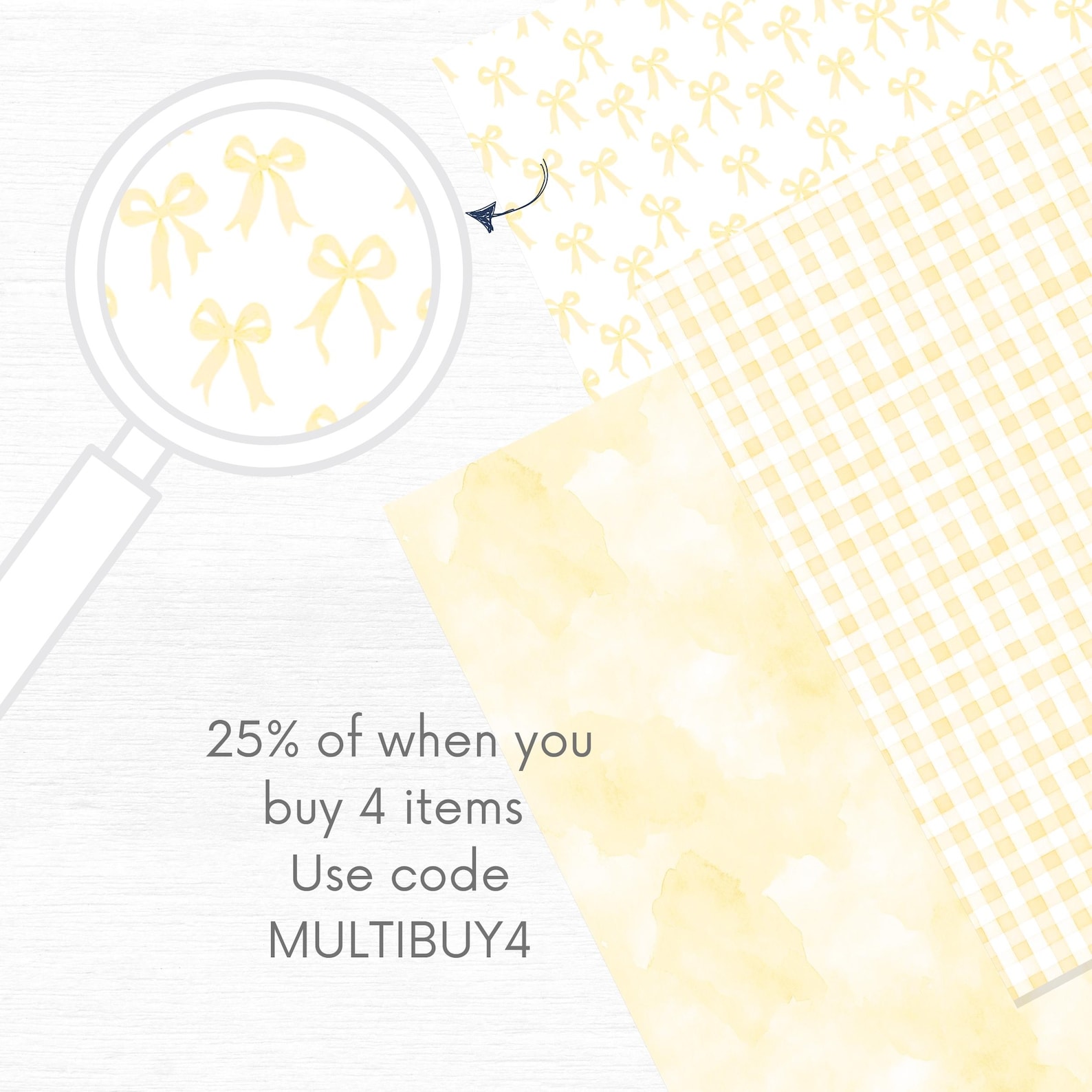 Nursery Seamless Patterns, Butter Yellow Watercolor Pastel Digital ...