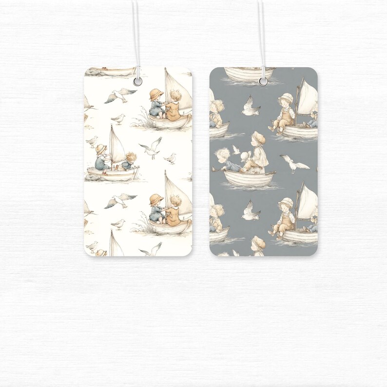 Toile-inspired Seamless Pattern for Boys – Sailing Boats Scene With ...