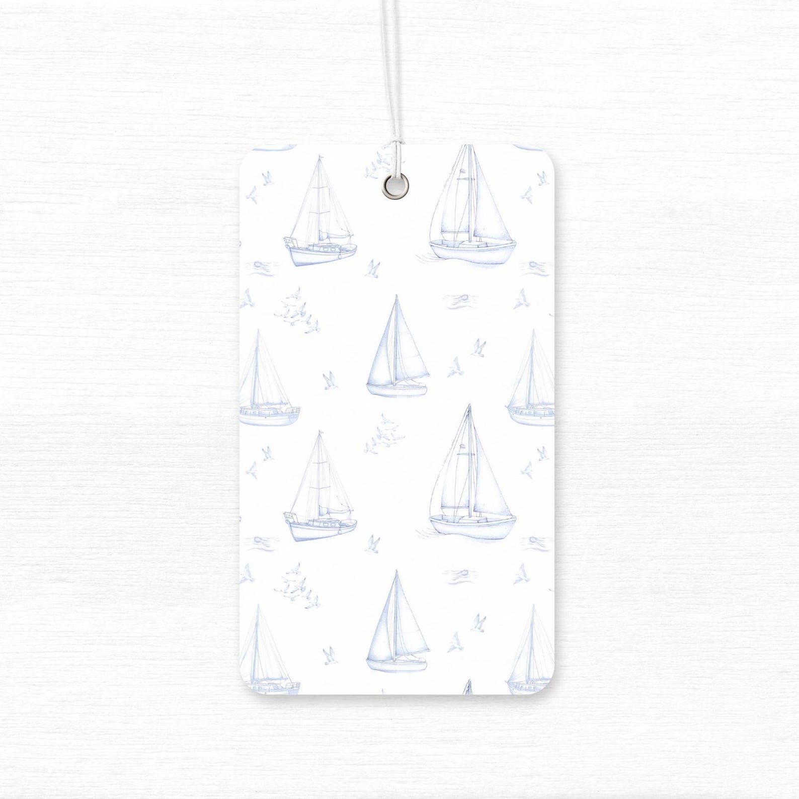 Seamless Pattern for Boys, Modern Toile De Jouy Style Sailing Boats ...