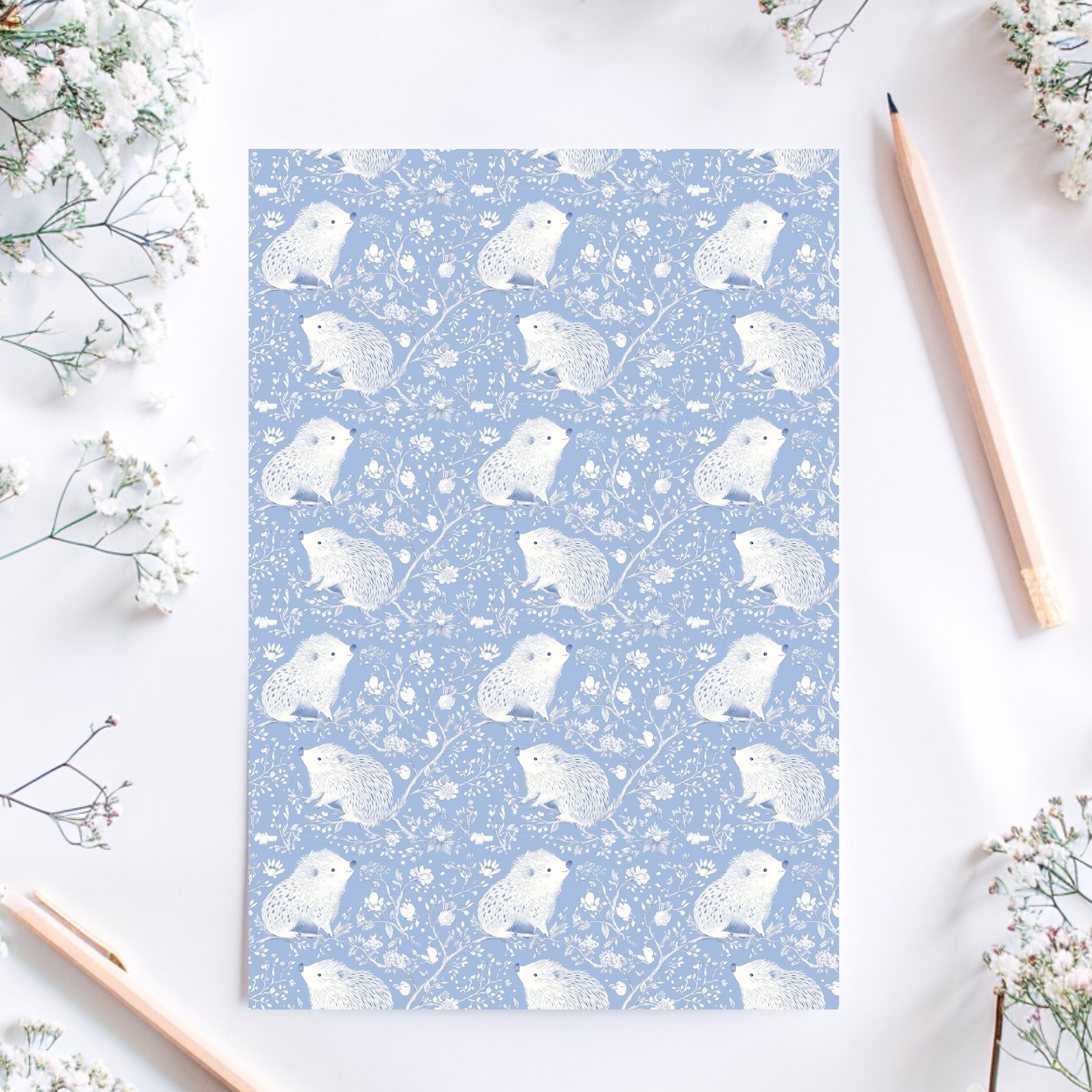 Blue Chinoiserie Toile Seamless Pattern, Animal Nursery Pattern ...