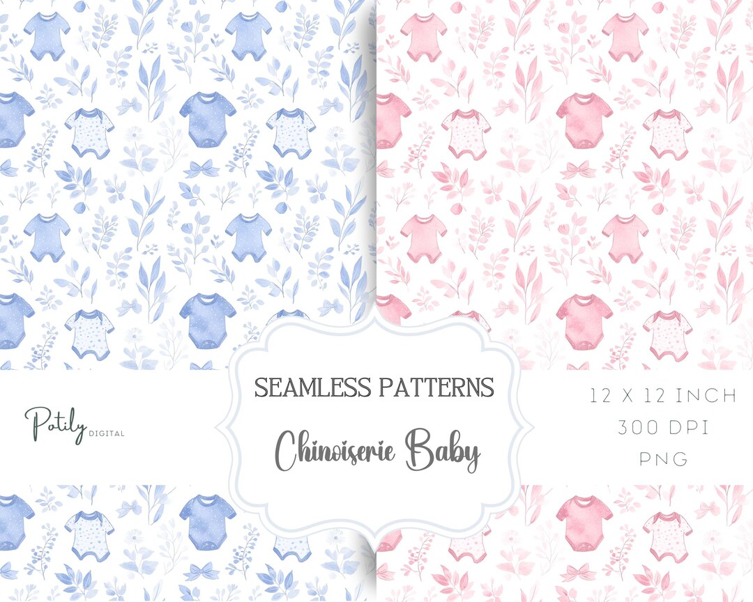 Toile Seamless Pattern, for Baby Shower, Repeating Design, Instant ...