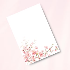 Printable Stationery Letter Writing Paper, Cherry Blossom, Lined Paper ...