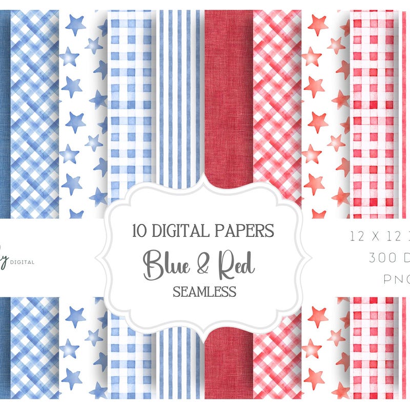 Red and Blue Check - Etsy