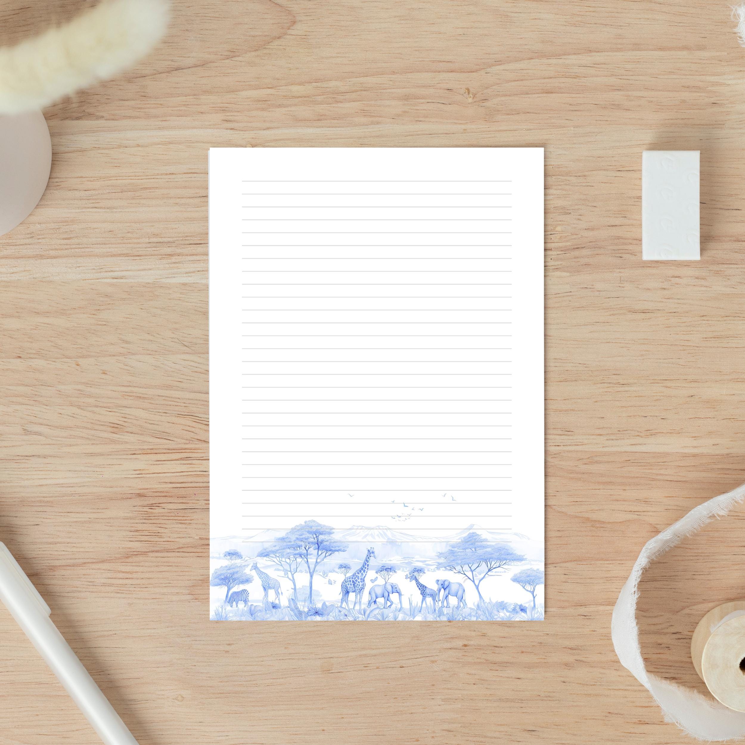 Printable Letter Paper, African Safari Toile De Jouy, Printable ...