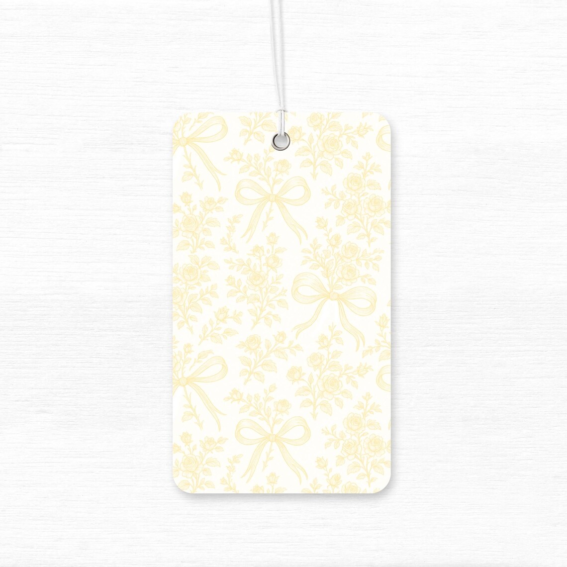 Toile De Jouy Seamless Pattern, Yellow Coquette Vintage Bow Digital ...