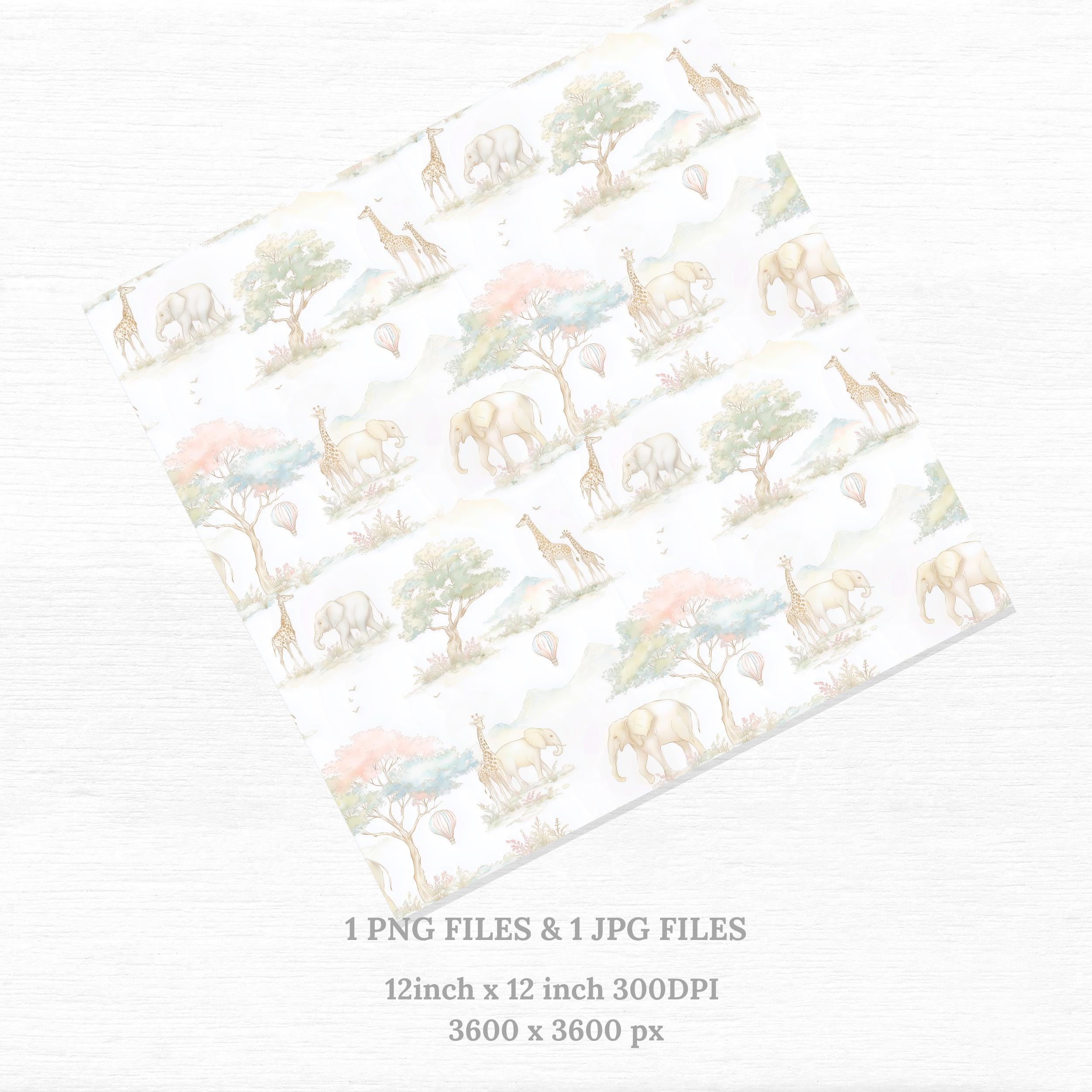 Pastel Safari Seamless Pattern, Jungle Animals Nursery Wallpaper ...