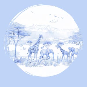 Printable Stationery Letter Writing Paper, African Safari Toile De Jouy ...