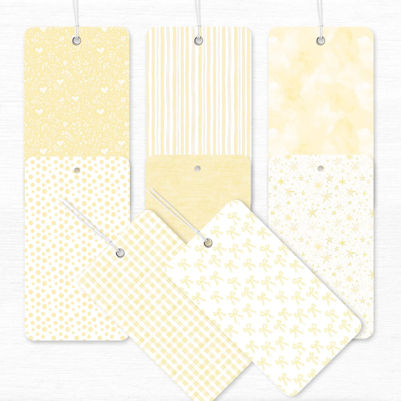 Nursery Seamless Patterns, Butter Yellow Watercolor Pastel Digital ...