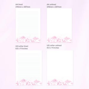 Printable Stationery Letter Writing Paper, African Safari Toile De Jouy ...