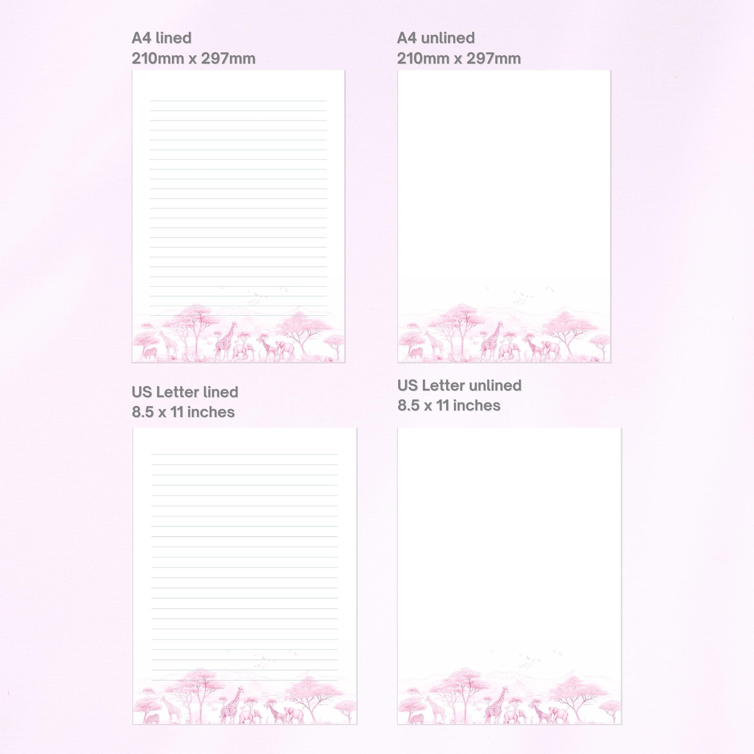 Printable Stationery Letter Writing Paper, African Safari Toile De Jouy ...