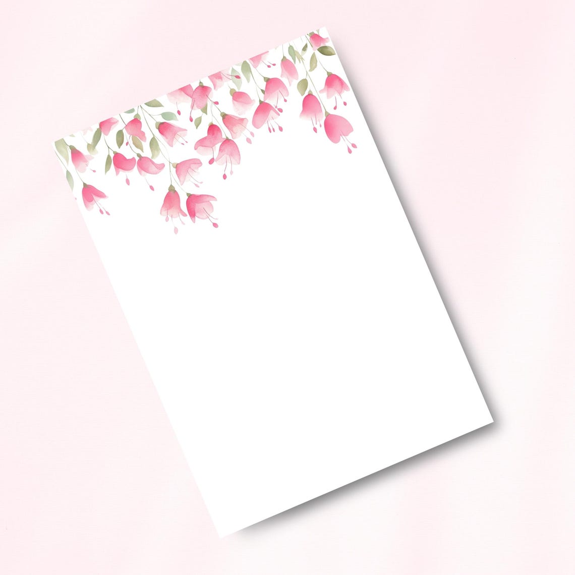 Printable Stationery Letter Writing Paper, Watercolour Florals, Lined ...