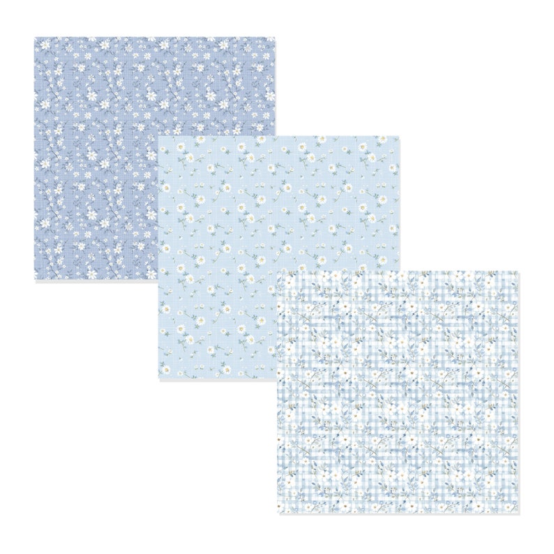 Seamless Gingham and Daisy Pattern, Digital Download, Clipart for ...