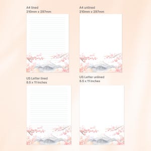 Printable Letter Paper, Mount Fuji, Printable Stationery, Lined Paper ...