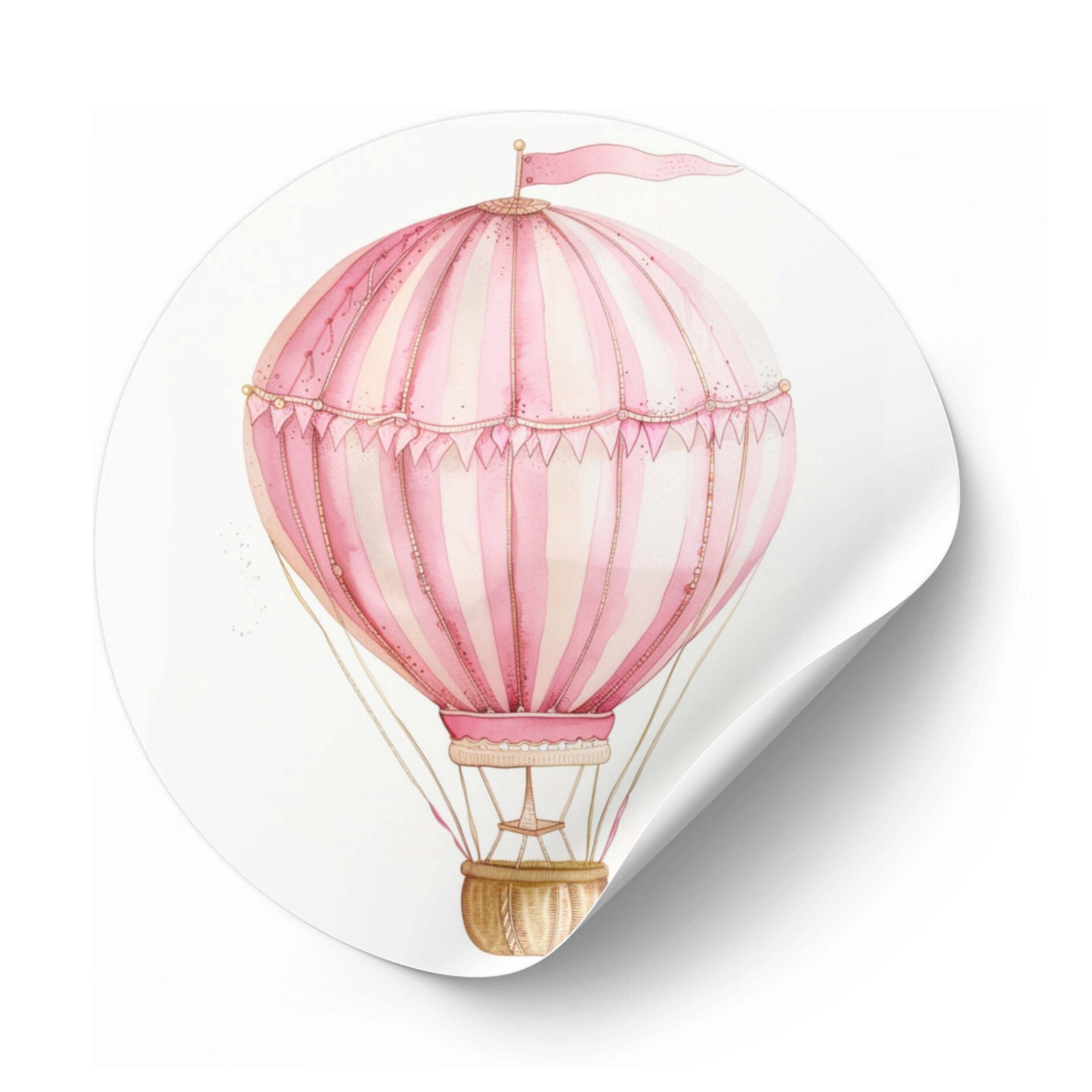 Baby Girl Clipart and Backgrounds, Pink Watercolour Hot Air Balloons ...