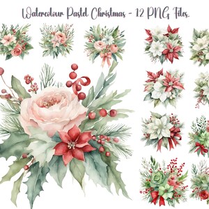 Watercolor Christmas Clipart, Pngs, Digital Crafting, Paper Crafts ...