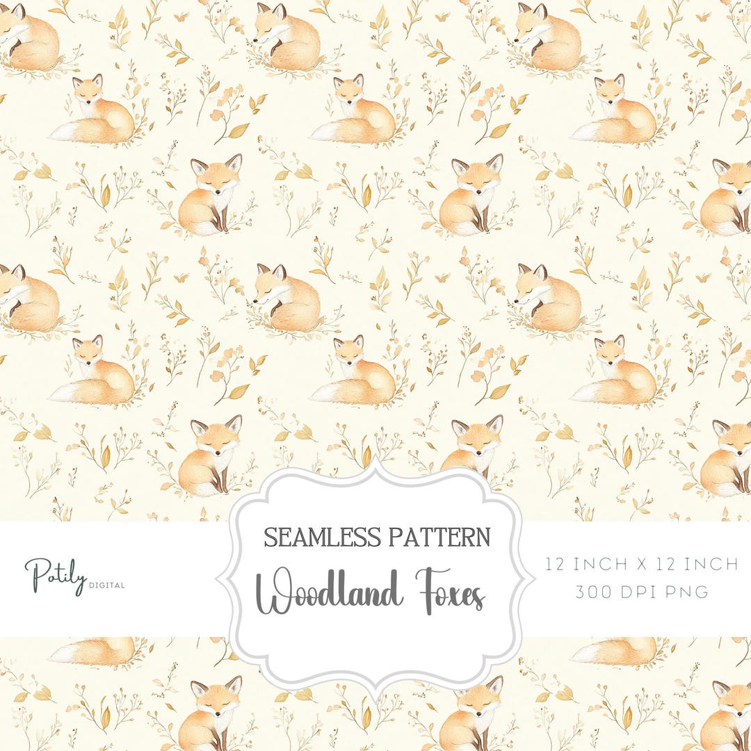 Seamless Pattern Fox, Digital Paper, Background Papers, Download ...
