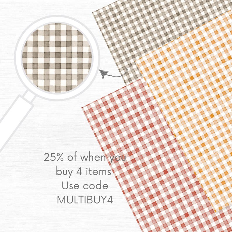 Fall Gingham Seamless Pattern, Neutral Plaid Digital Paper, Earth Tone ...