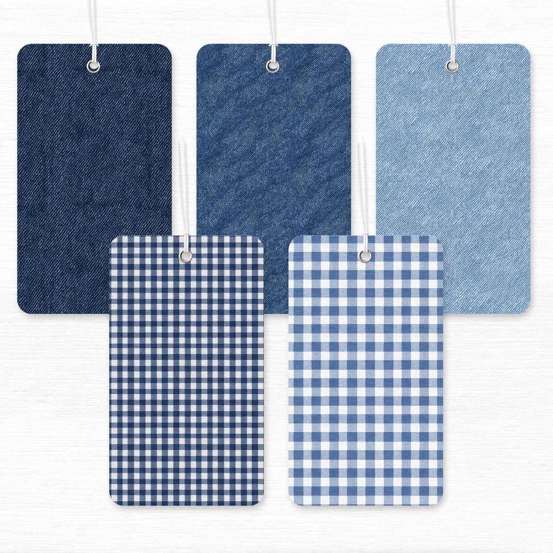 Blue Denim Seamless Digital Paper Set, Blue and White Printable ...