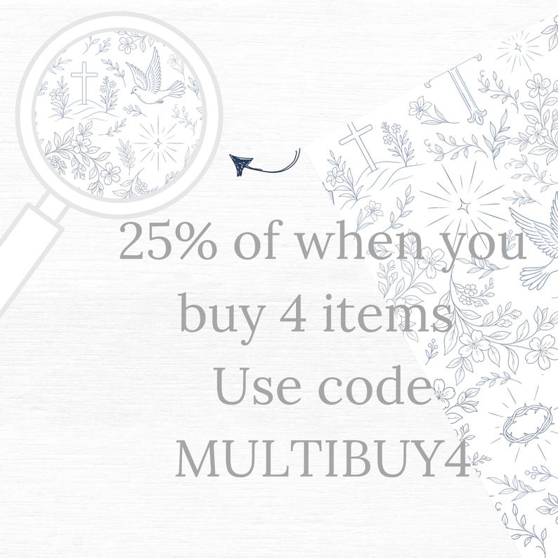 Christian Easter Toile Seamless Pattern, Religious Digital Paper, Blue ...