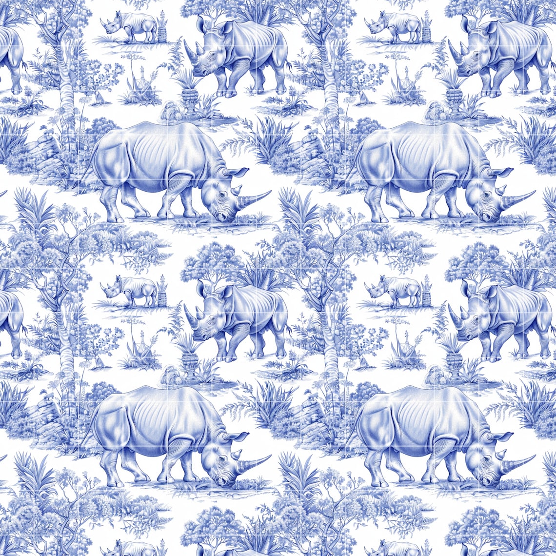 Chinoiserie Toile De Jouy, Seamless Patterns, Backgrounds Digital ...