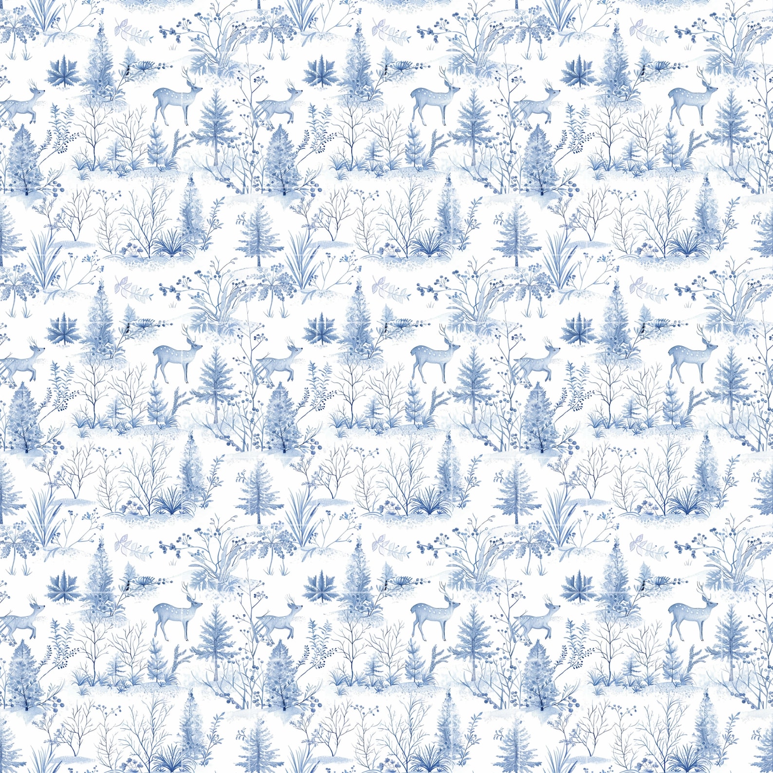 Christmas Toile Seamless Pattern Pack, Winter Scene Digital Paper ...