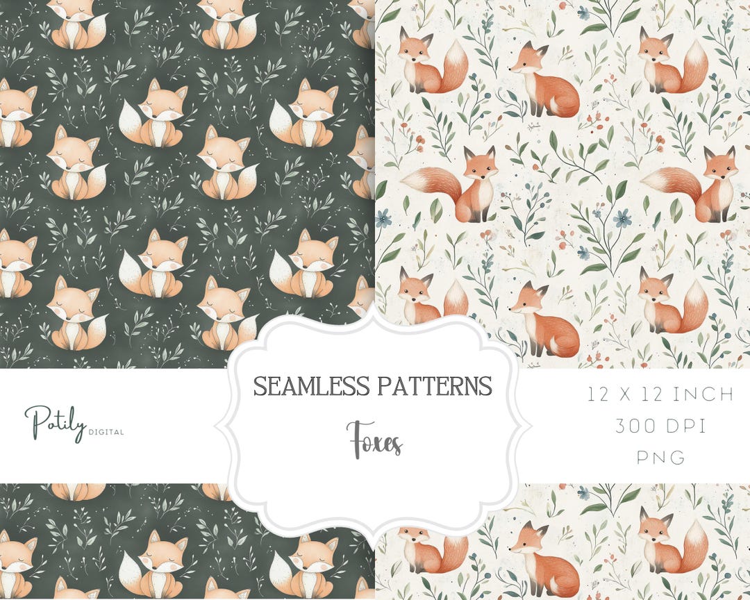 Seamless Pattern, Fox Digital Paper, Background Papers, Download ...