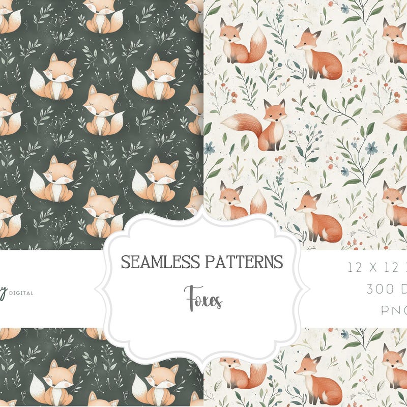 Fox Print Fabric - Etsy