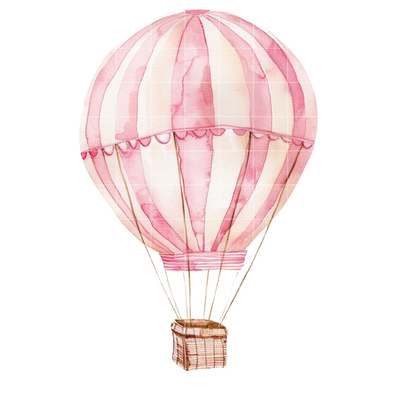 Baby Girl Clipart and Backgrounds, Pink Watercolour Hot Air Balloons ...