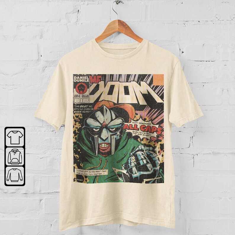 MF DOOM All Caps Comic Art Book Retro Vintage 90s Hip Hop - Etsy