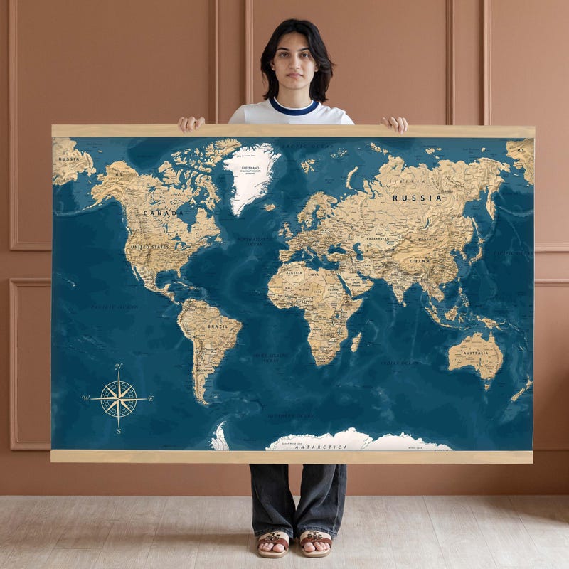 World Map Playroom Wall - Etsy