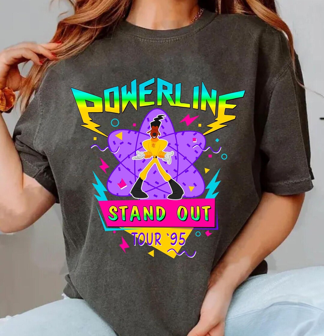 Powerline Stand Out Tour 95 Comfort Colors Shirt, Retro Disney A Goofy ...