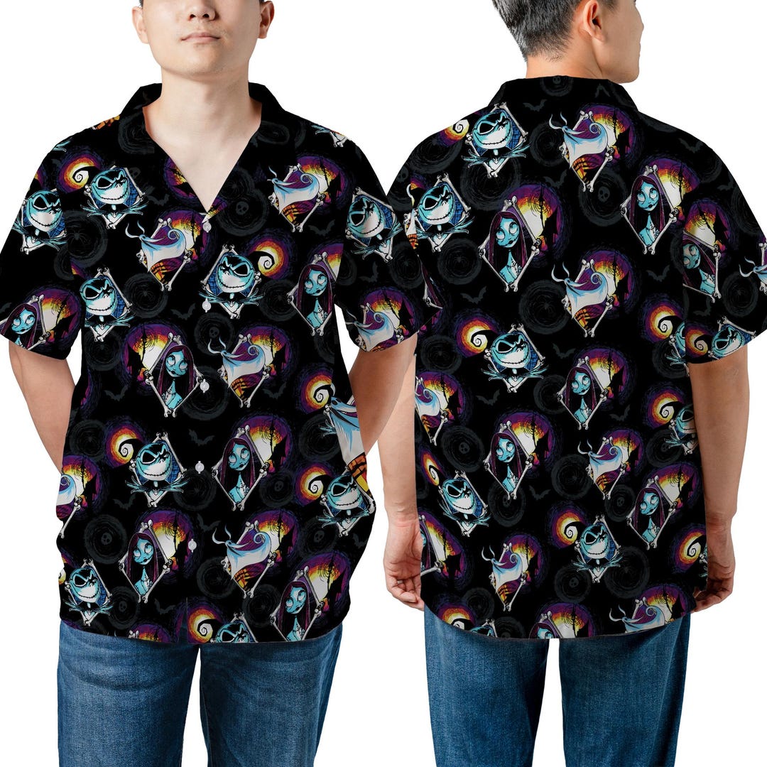 Unisex Nightmare Before Christmas Hawaiian Shirt, Jack Skellington Sally Zero Dog Hawaii Shirt ...