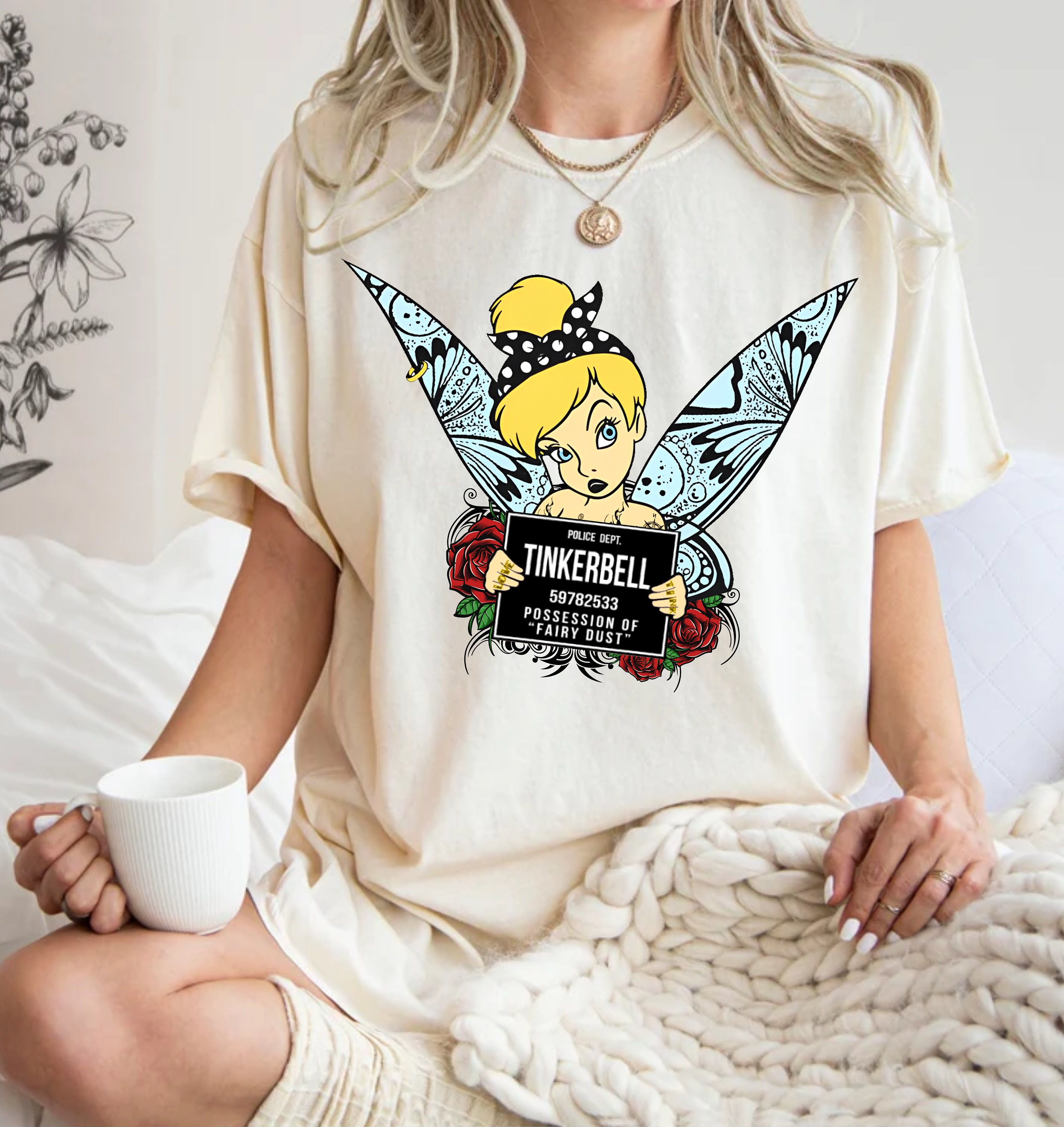 Tinkerbell Gothic Girl Tattooed Possession of Fairy Dust Comfort Colors ...