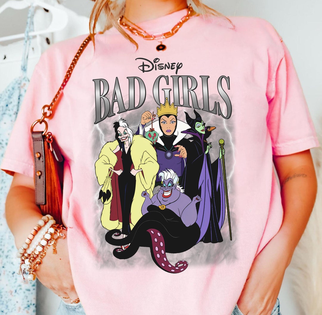 Retro 70s Disney Villains Bad Girls Comfort Colors Shirt Disney Bad ...