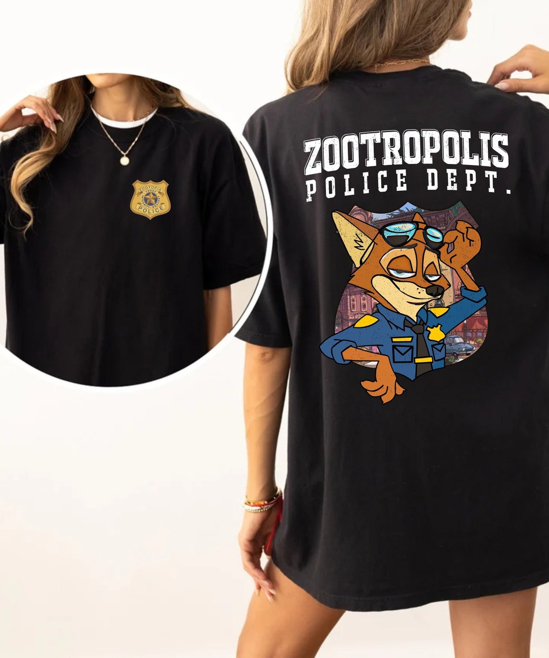 Two Sided Zootropolis Police Department Badge Comfort Colors Shirt ...