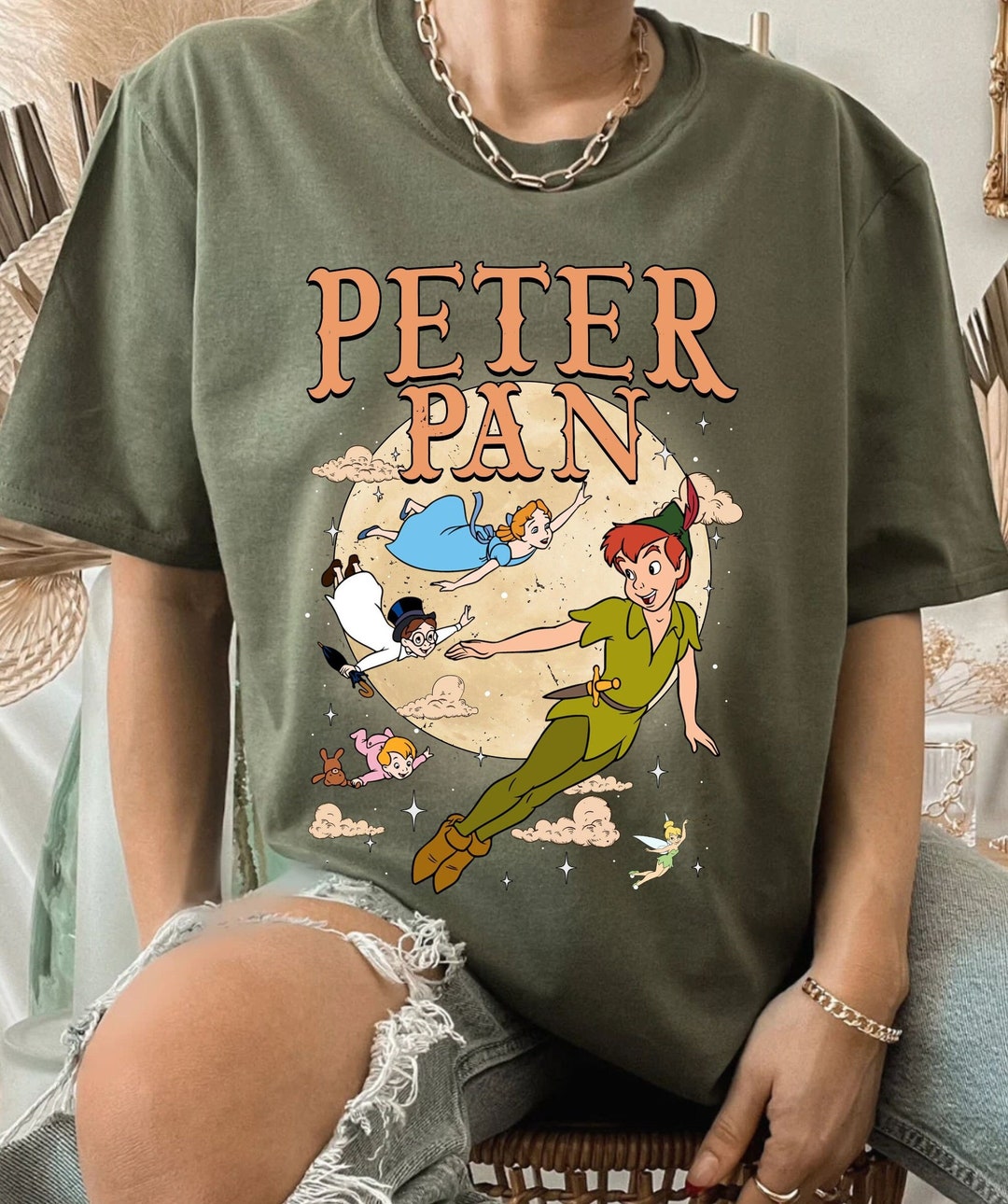 Peter Pan Characters Comfort Colors Shirt, Tinker Bell Disney T-shirt ...