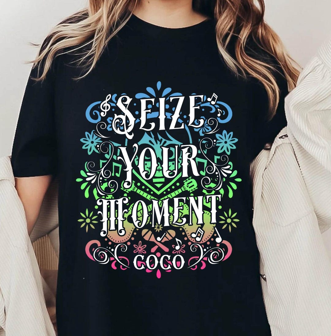 Coco Seize Your Moment Skeletons Guitar Comfort Colors Shirt, Spooky ...
