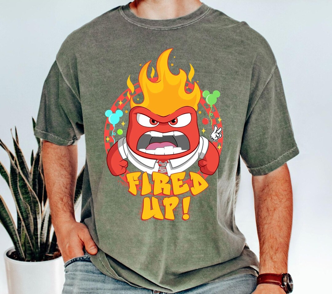 Fired up Inside Out Anger Comfort Colors Shirt, Disney Mental Health T ...