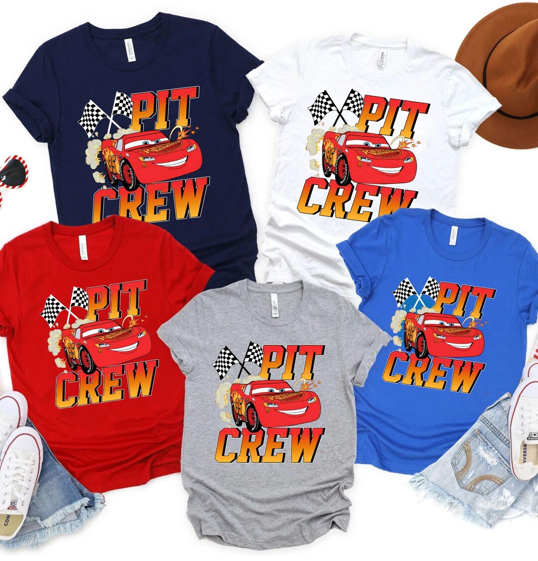 Lightning Mcqueen Pit Crew Comfort Colors Shirt, Pixar Cars Racing ...