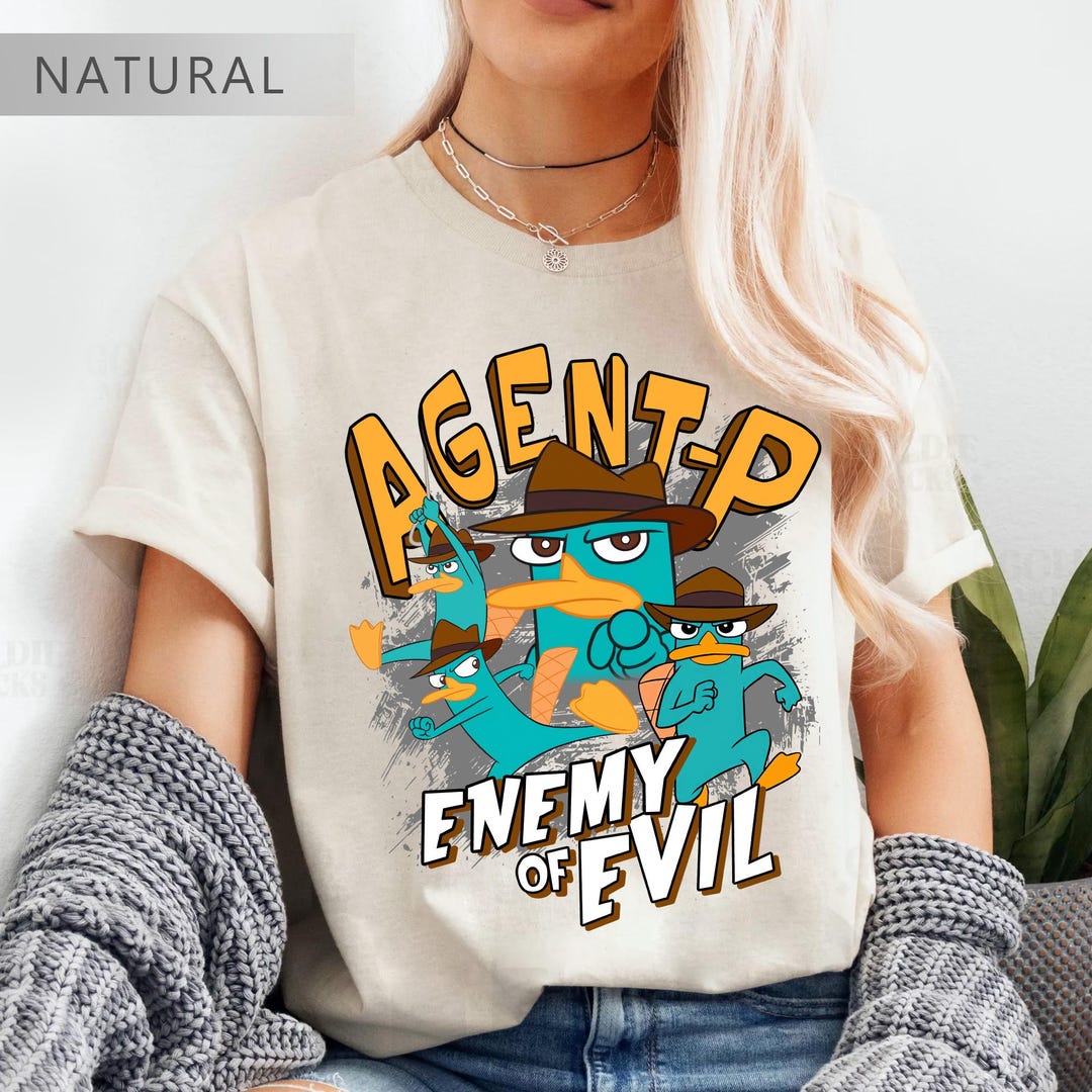 Disney Perry the Platypus Agent-p Enemy of Evil Shirt, Phineas and Ferb ...