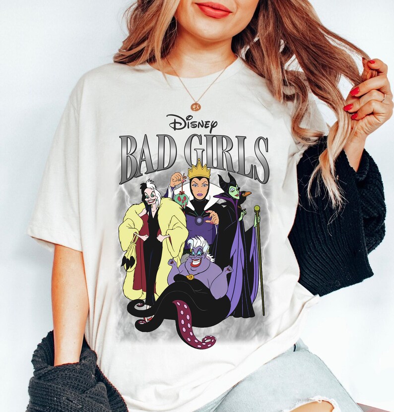 Retro 70s Disney Villains Bad Girls Comfort Colors Shirt Disney Bad ...