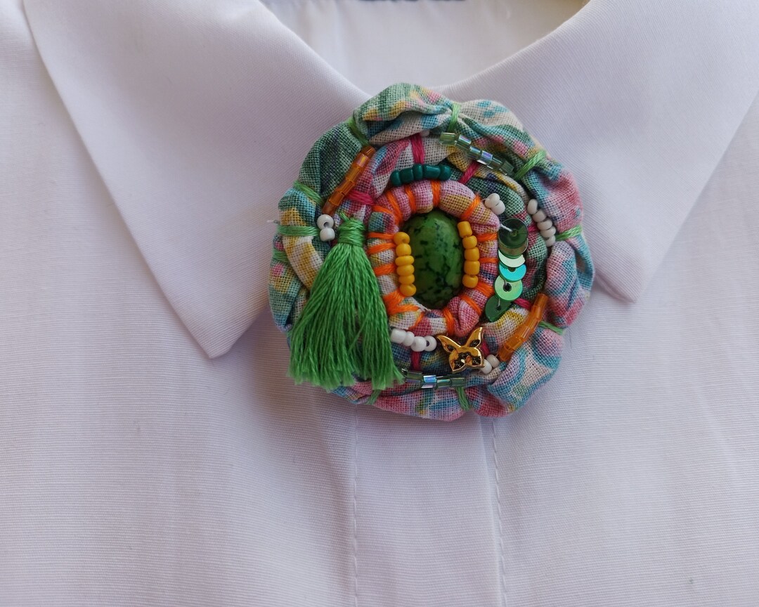 Colorful Fabric Brooch, Handmade Brooches, Design Gift, Birthday Gift ...