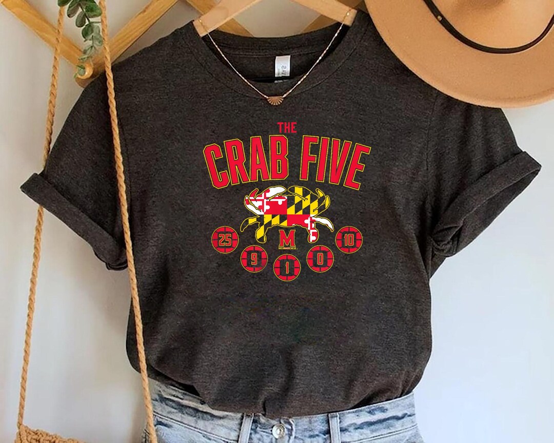 Crab Five Crab Flag - Maryland Basketball T-shirt - Etsy