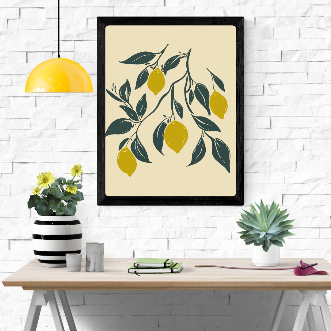 Lemon Tree Art Print Citrus Grove, Botanical Wall Decor - Etsy