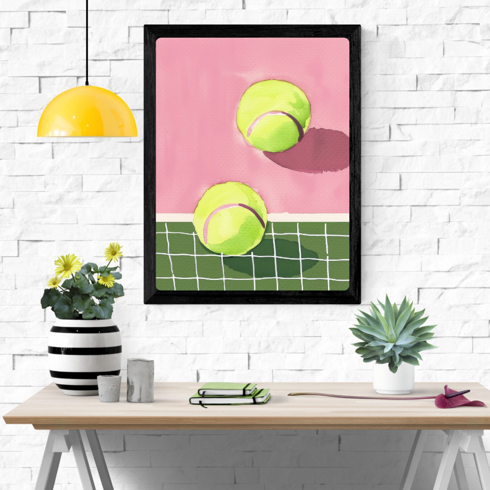 Tennis Ball Art Print Sports Themed Decor, Tennis Player Gift - Etsy